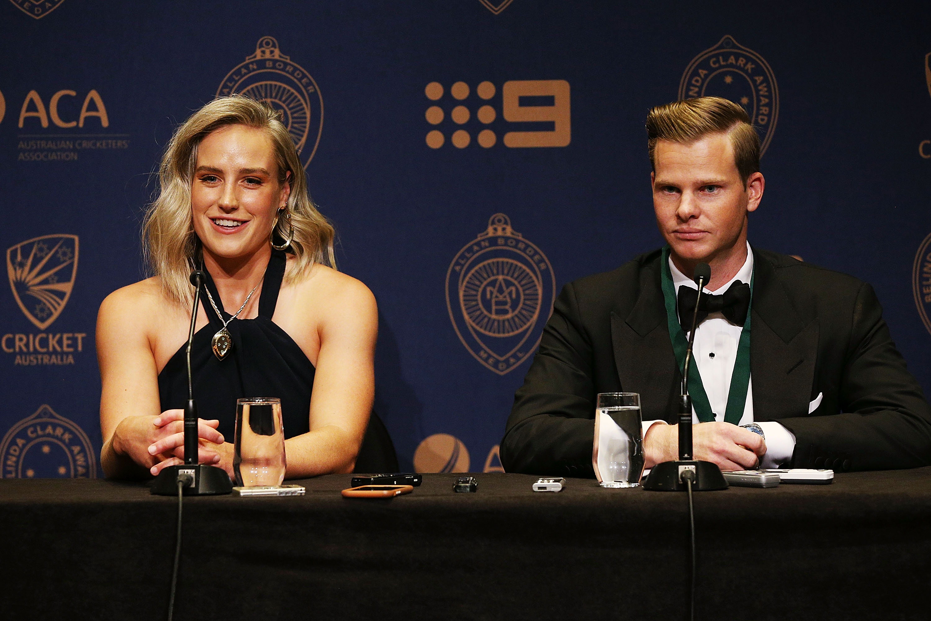 Steven Smith wins Allan Border medal as Ellyse Perry wins Belinda Clark ...
